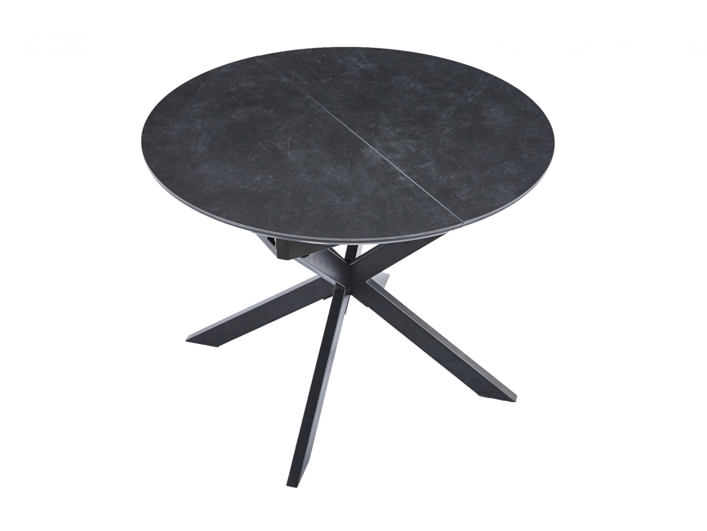 Mesa comedor redonda extensible color ceramic negro y negro 100 - 140 cm