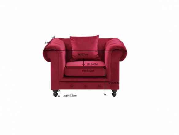 Butaca chester color azul