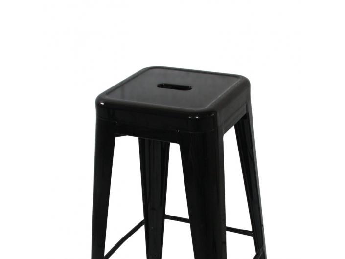 Taburete negro metálico